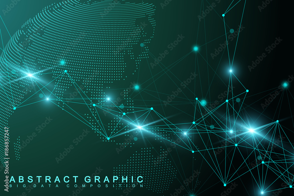 Virtual Graphic Abstract Background Communication with World Globe ...