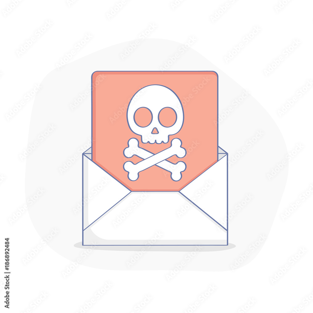 Vecteur Stock Flat line icon concept of Malicious Software, Error or ...
