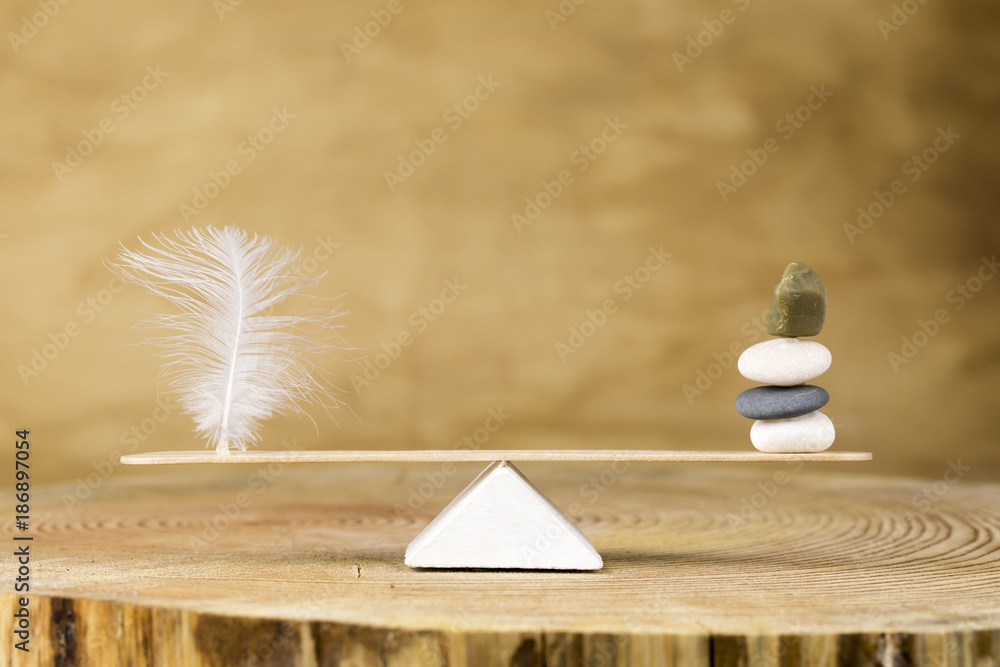 Balance and Feather Zen Stone Stock Photo | Adobe Stock