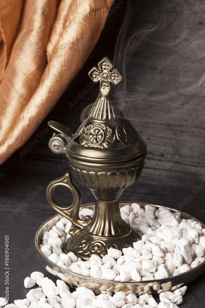Greek Ortodox church incense in Athonite style. In the tradition of Mt ...