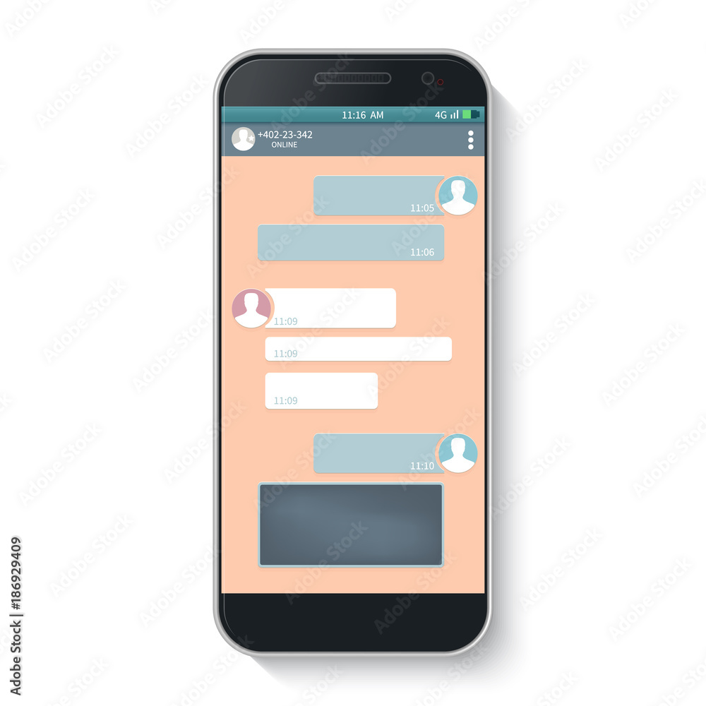Messenger window. Blank template.Chating and messaging concept. Vector ...