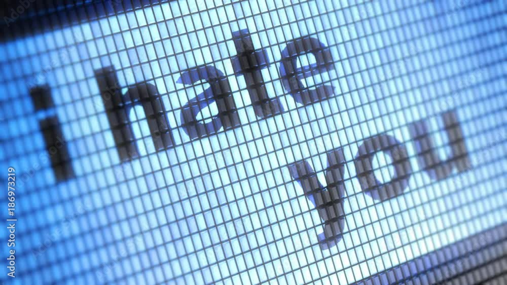 "I hate you" on the Screen. 4K Resolution. Encoder Prores 4444. Great ...