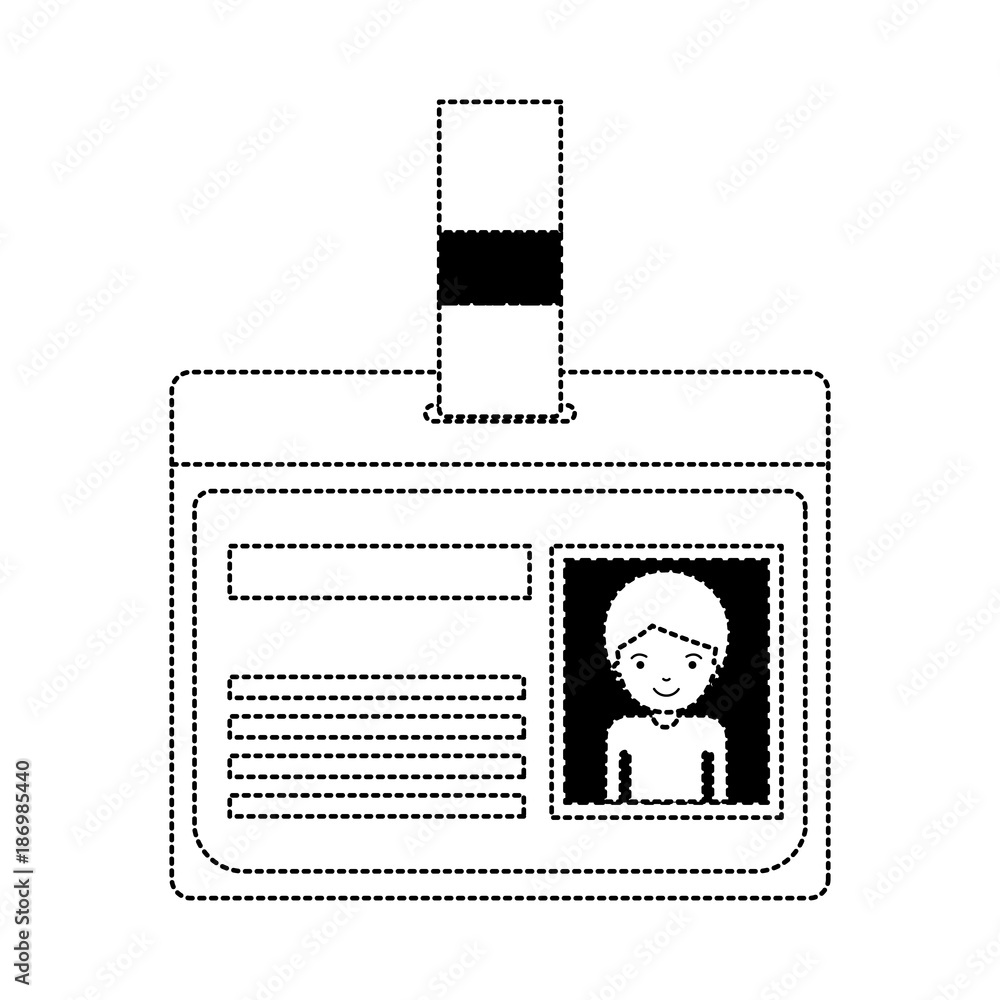 identification card with half body man picture with short hair in black ...