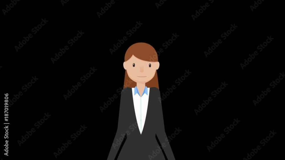 2D cartoons character business women talking and showing hands, looped ...