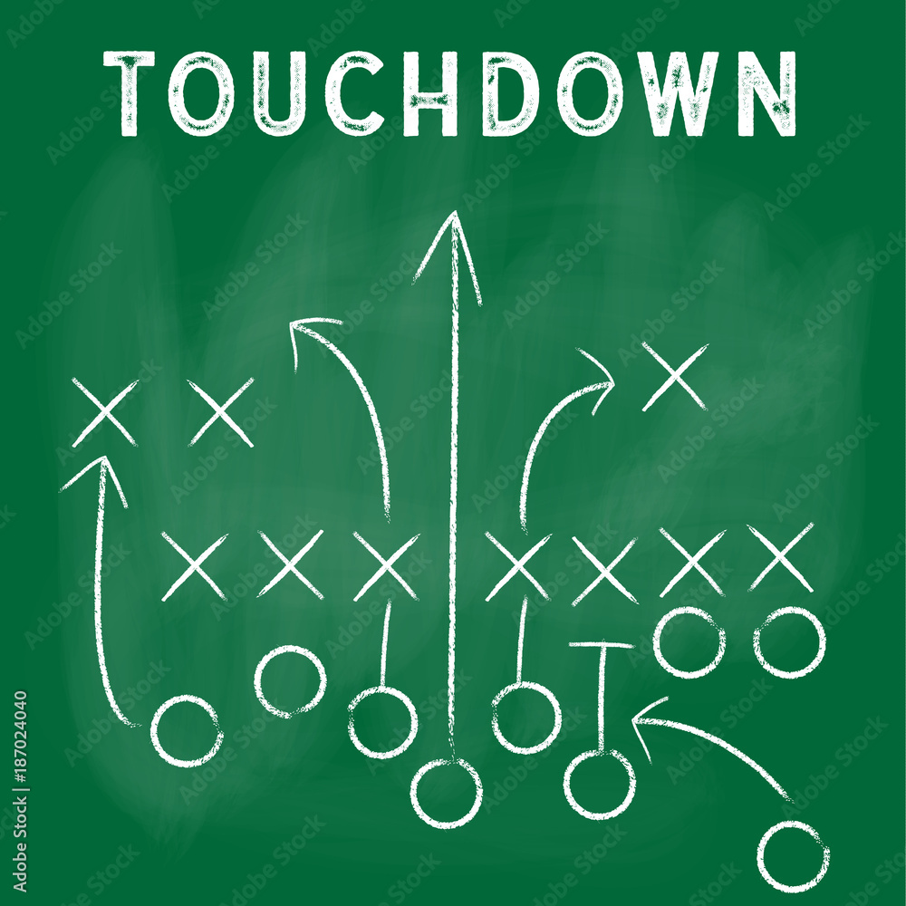 Vector Football Play with green background. Football America. NFL ...