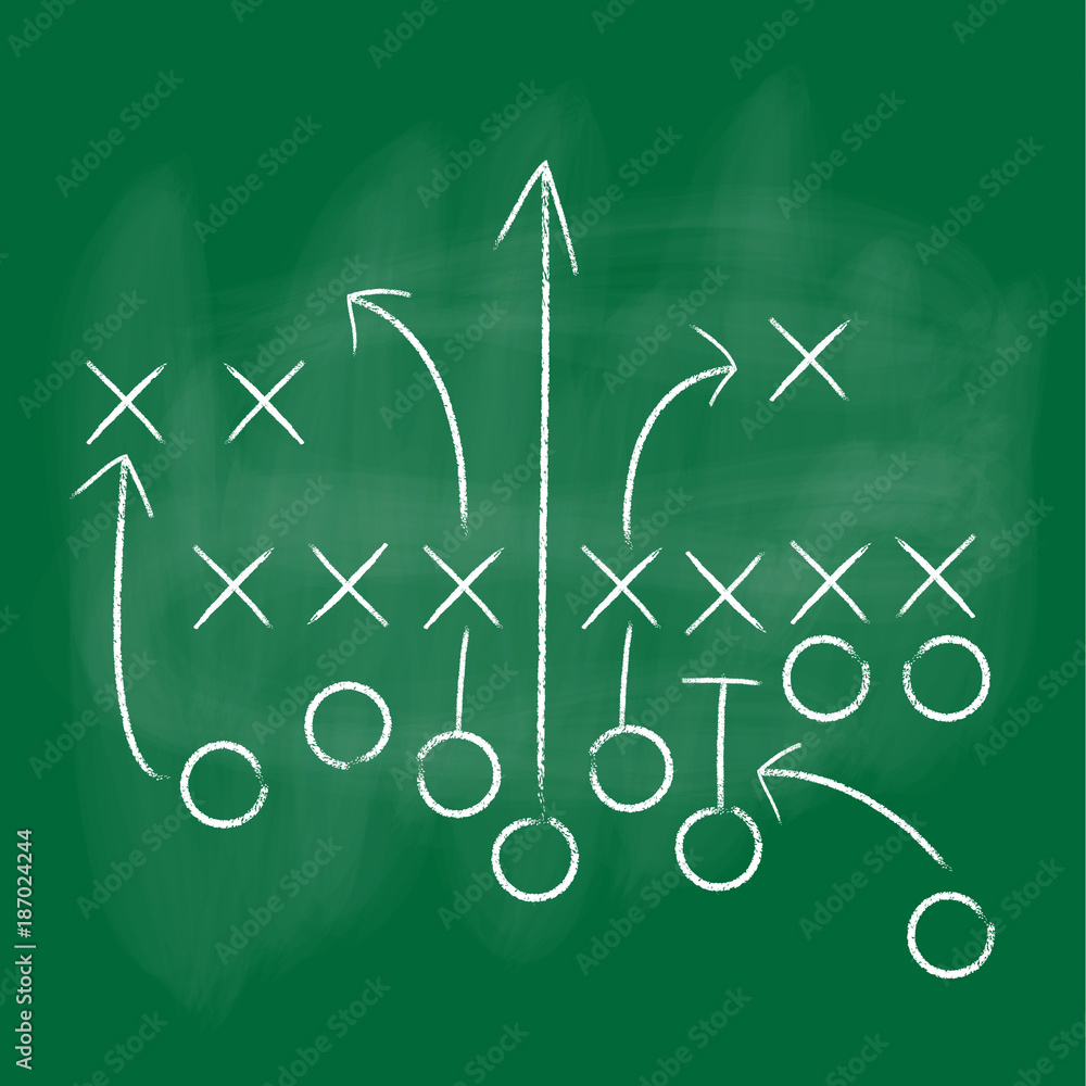 Vector Football Play with green background. Football America. NFL ...