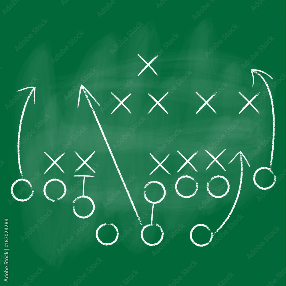 Vector Football Play with green background. Football America. NFL ...