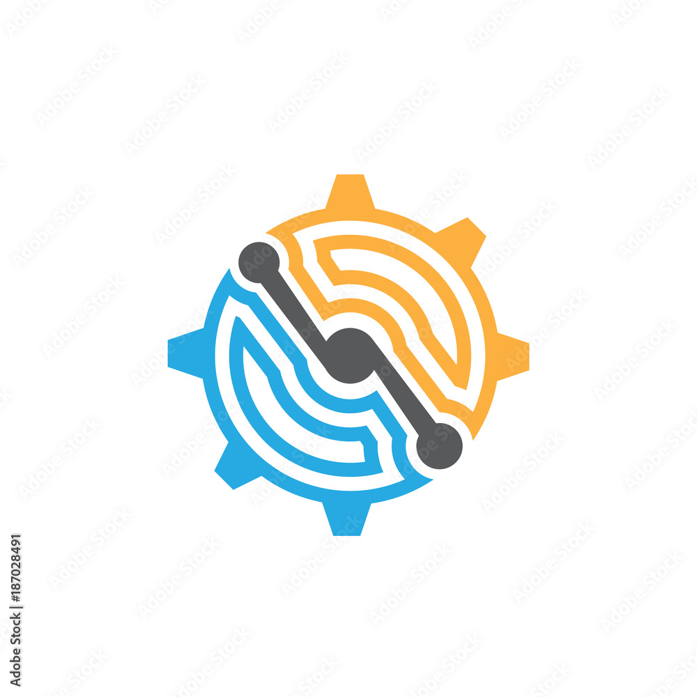 Abstract Circle Gear logo Stock Vector | Adobe Stock