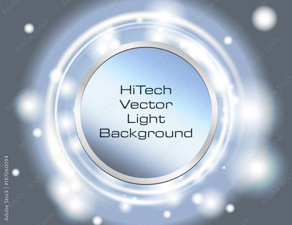 Silver Shining Hi Tech Background - Vector Glowing HUD Futuristic Light ...