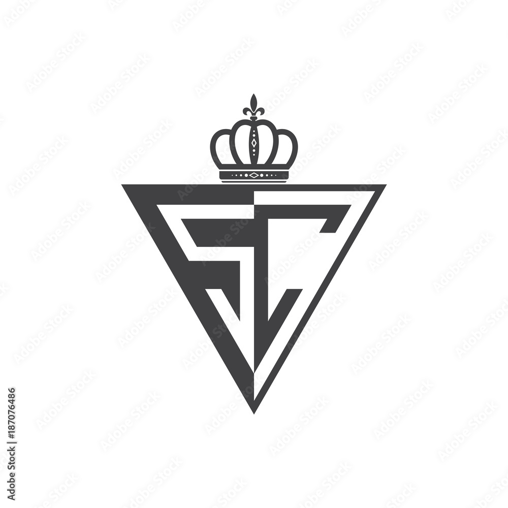 initial two letter half logo triangle black Stock Vector | Adobe Stock