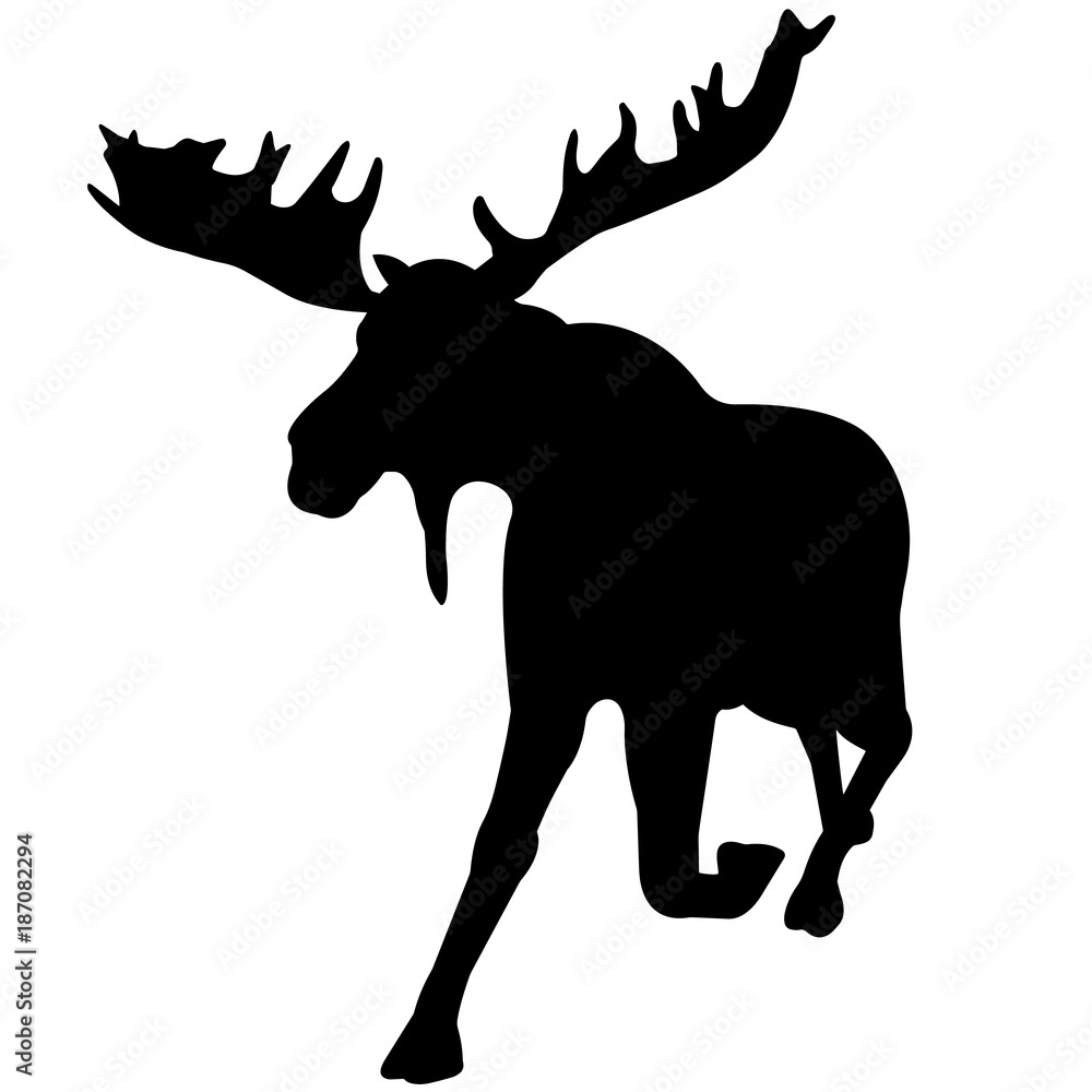 Moose Silhouette Vector Graphics Stock Vector | Adobe Stock