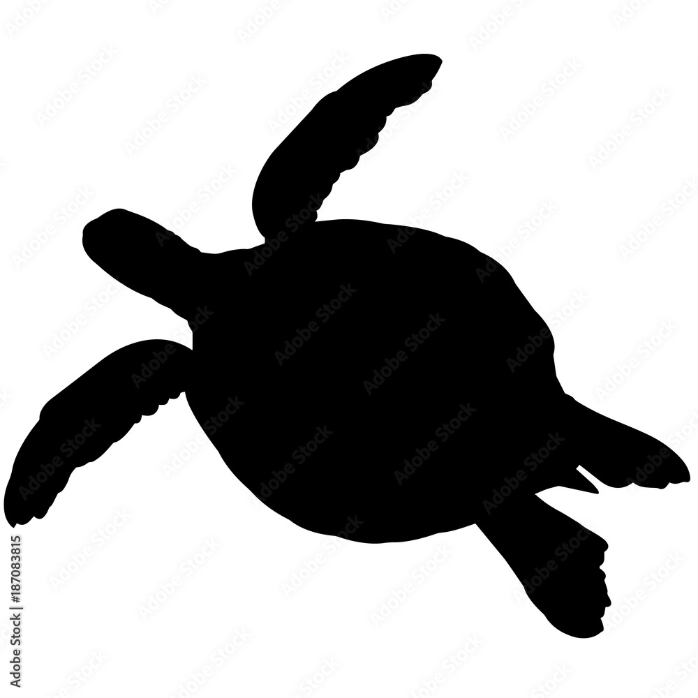 Turtle Silhouette Vector Graphics Stock Vector | Adobe Stock