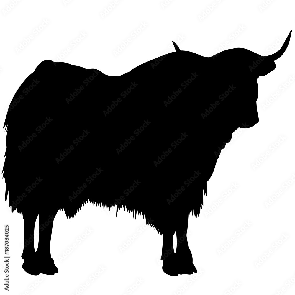 Yak Silhouette Vector Graphics Stock Vector | Adobe Stock