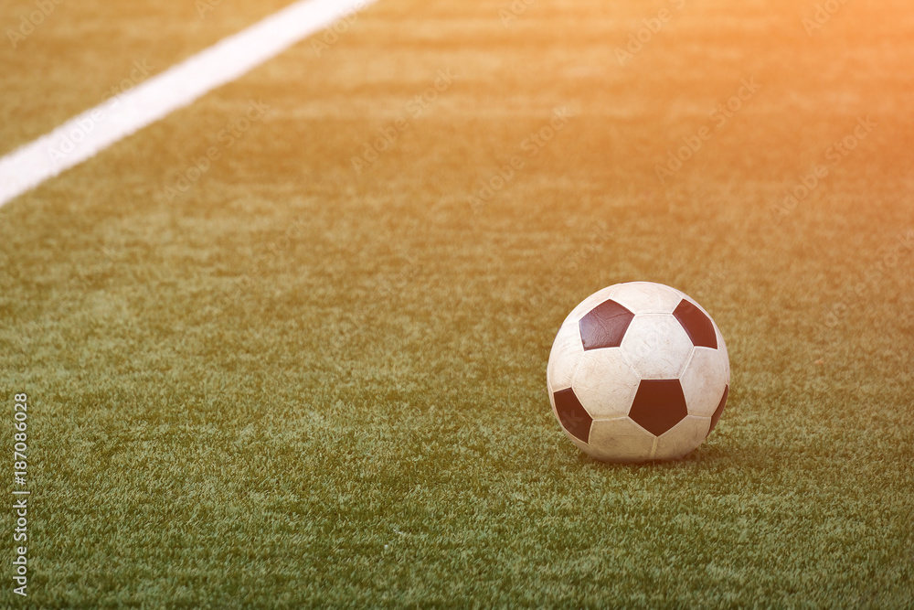 Angular marking of a football field. Stock Photo | Adobe Stock