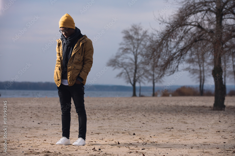 Sad Person Standing Alone