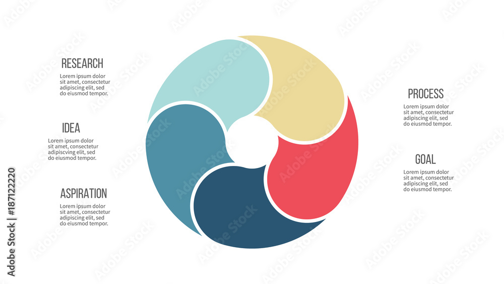 Business infographics. Pie chart with 5 sections. Vector template ...