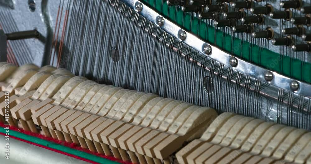 Strings and Hammers Piano. Piano hammers alternately run in different ...