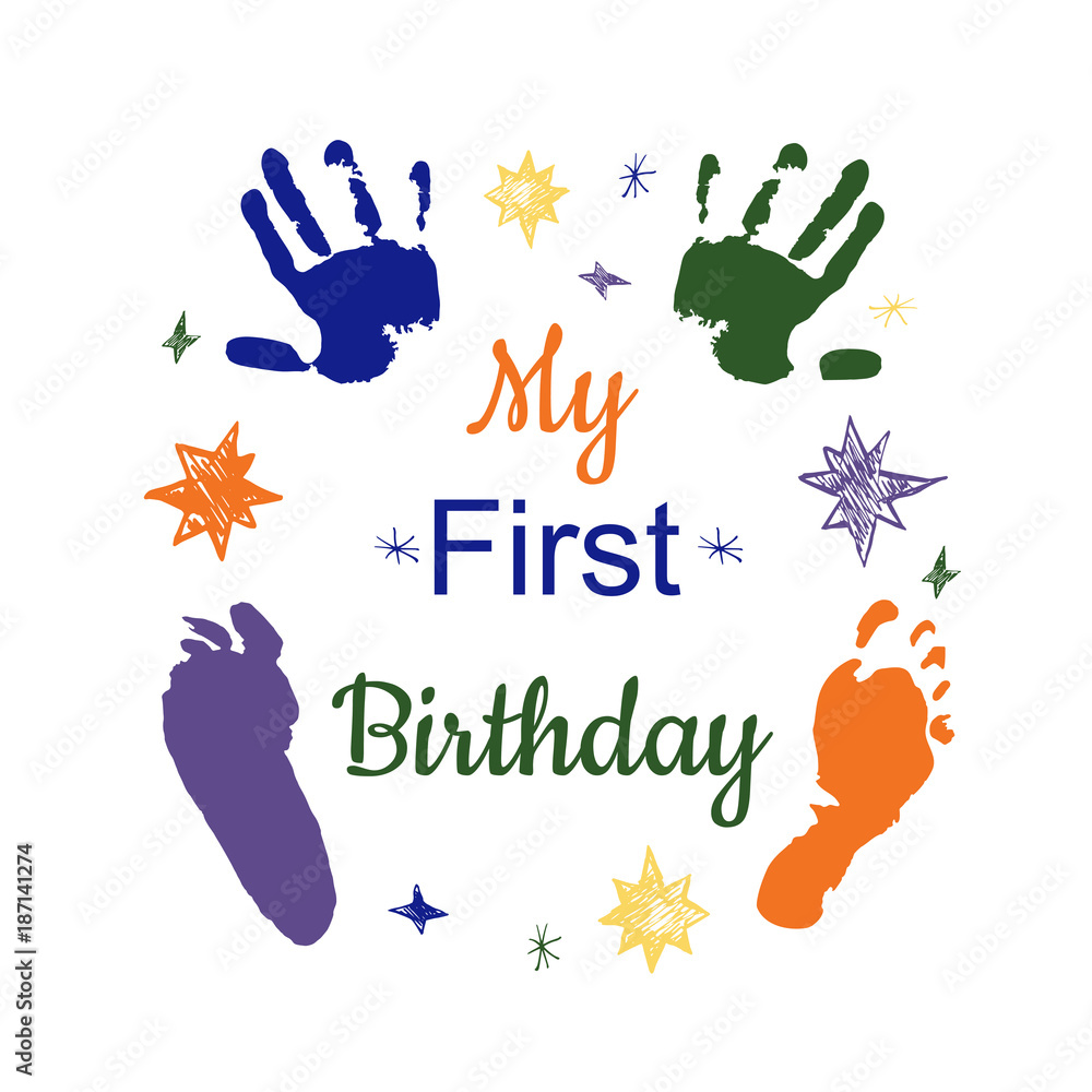 My first birthday Stock Vector | Adobe Stock