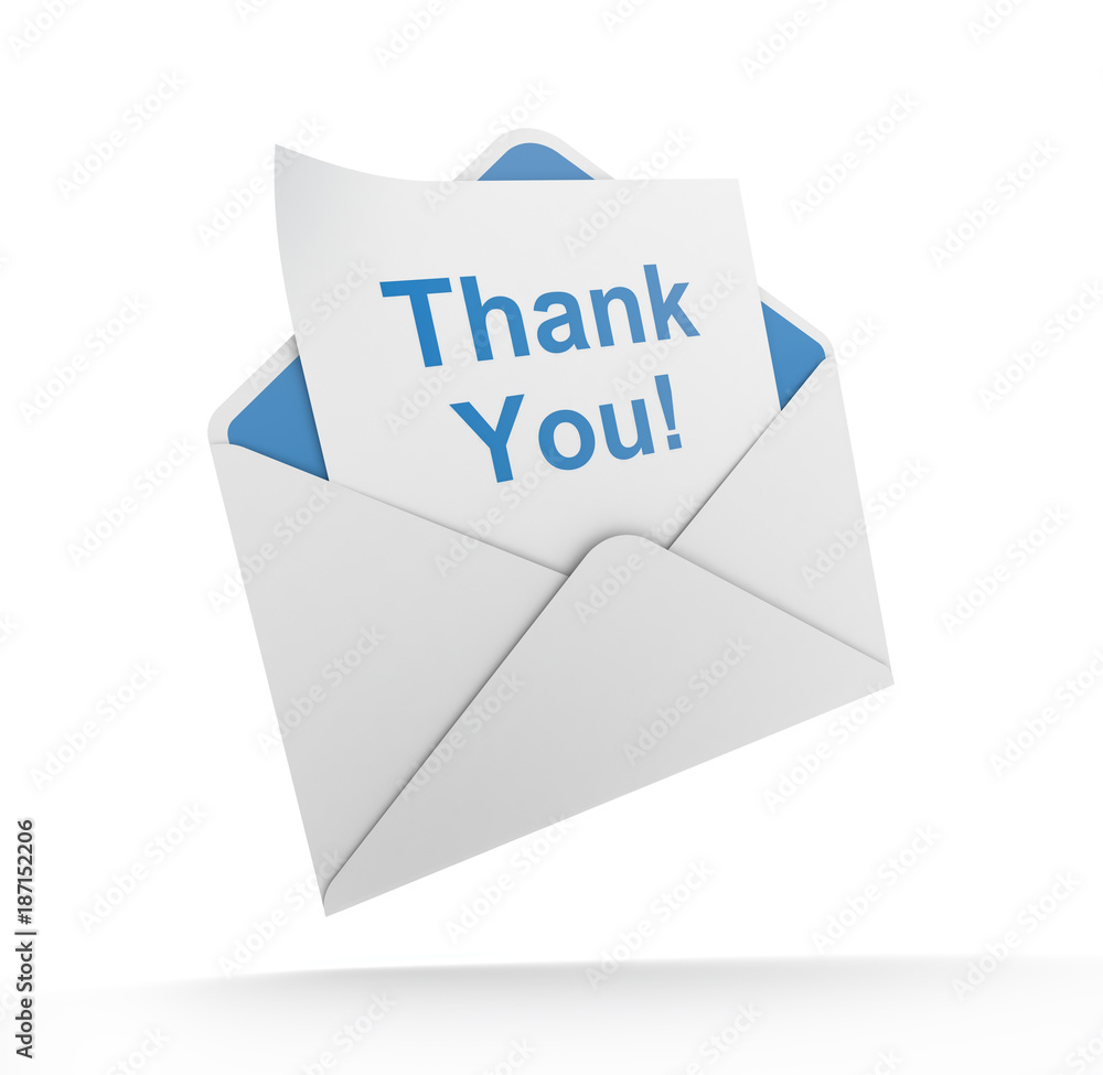 thank you envelope concept 3d illustration Stock Illustration | Adobe Stock