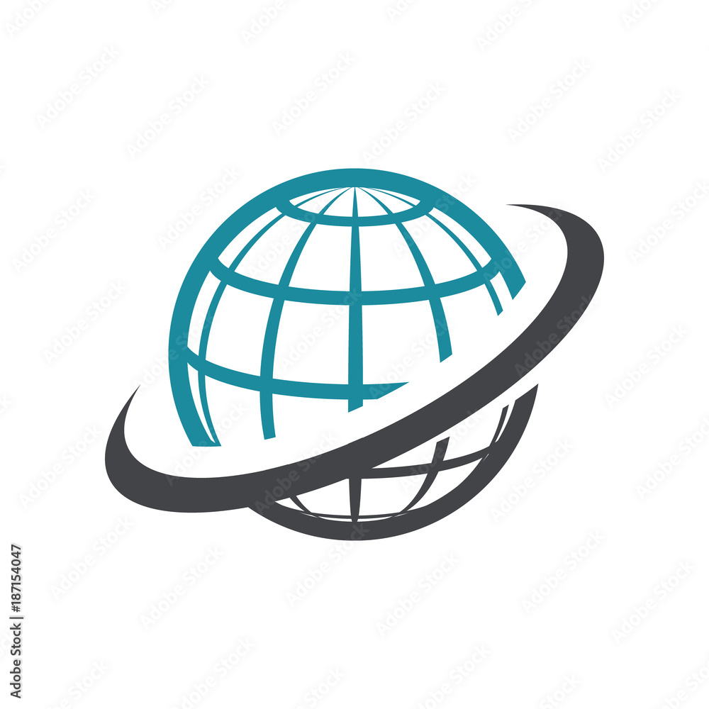World logo icon with swoosh graphic element Stock Vector | Adobe Stock