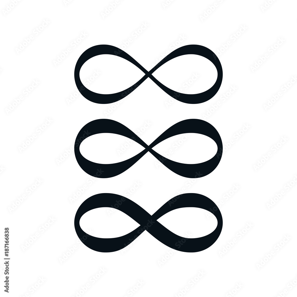 Simple infinity symbol set Stock Vector | Adobe Stock