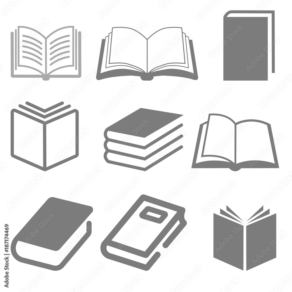 Modern Book Icon Set Stock Illustration | Adobe Stock