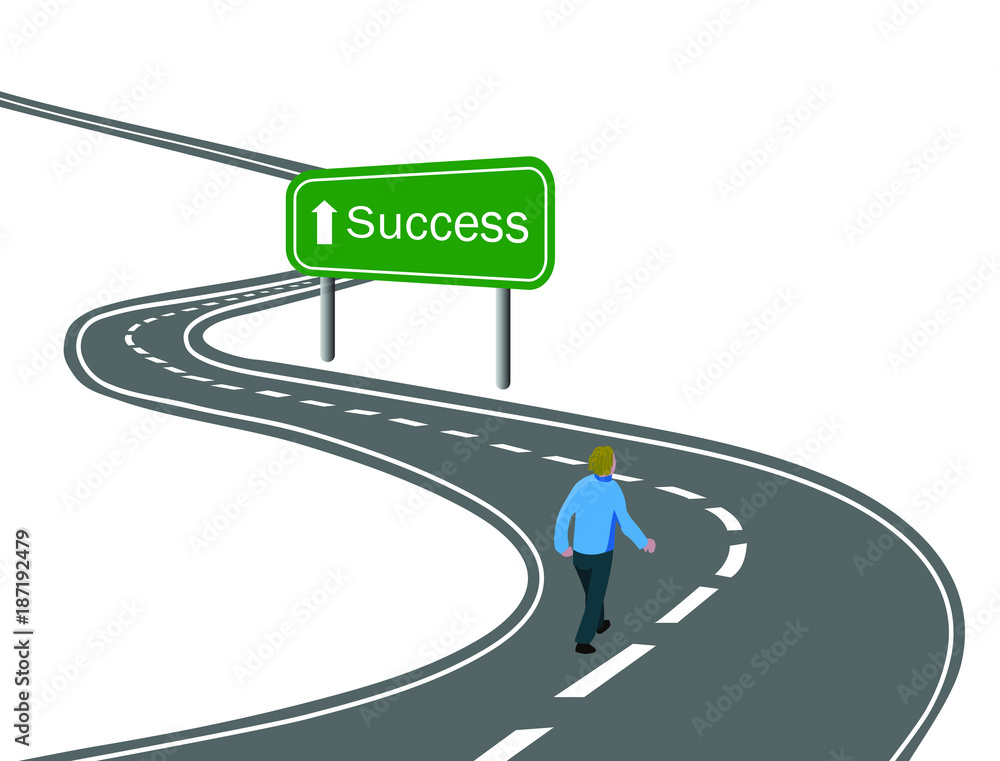 Path To Success Road Sign