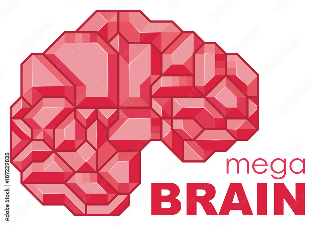 Stylized of the human brain, side view. Mind logo / icon, vector ...