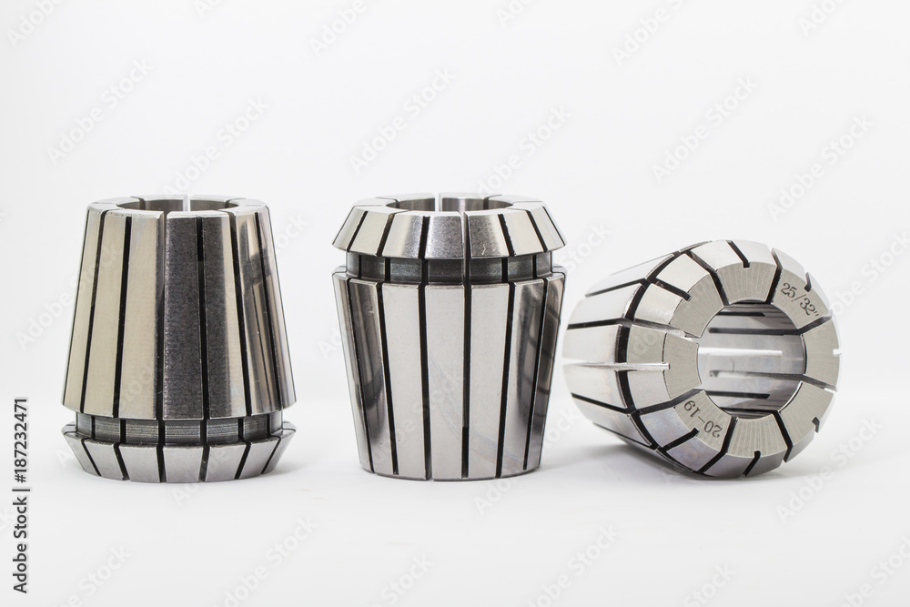 collets High precision drilling holder isolated on white background ...