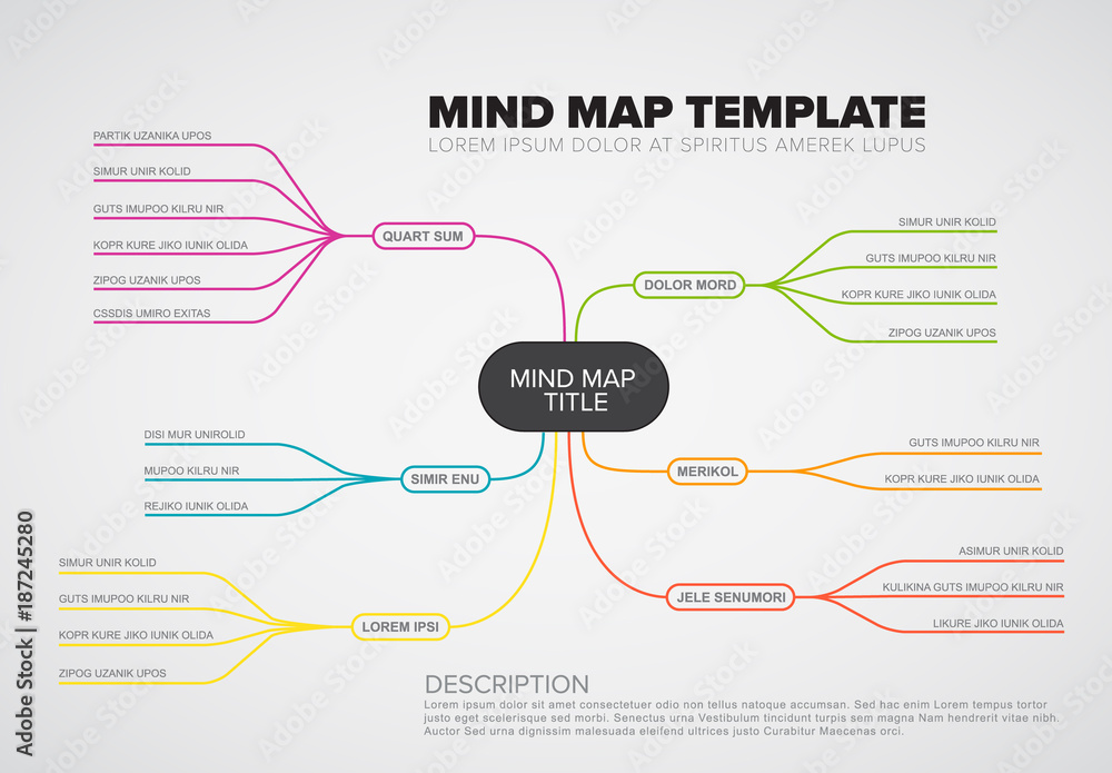 Vector abstract mind map infographic template Stock Vector | Adobe Stock