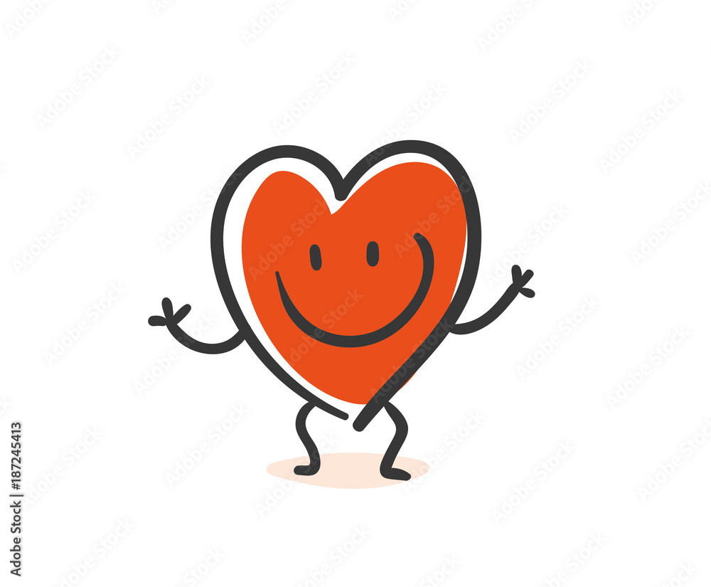 Heart Cartoon Stock Vector | Adobe Stock