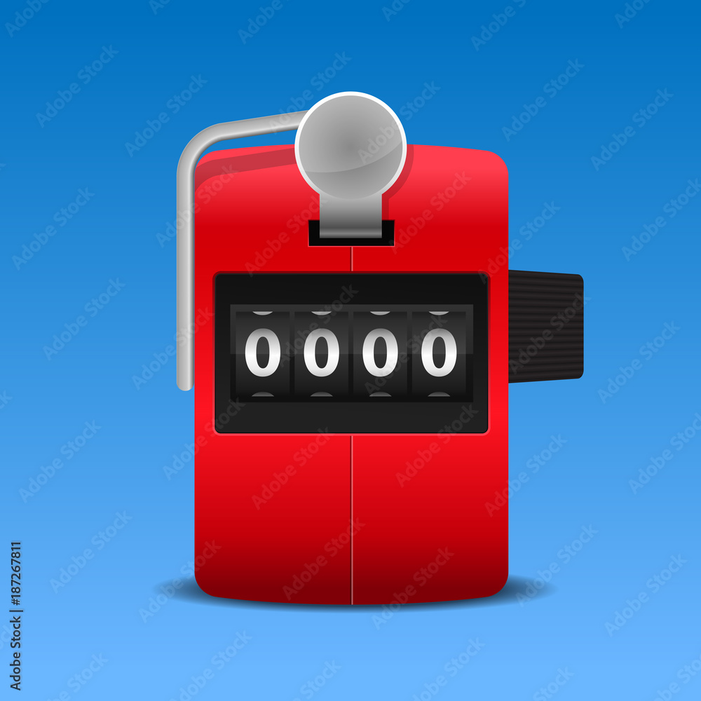 Red hand tally counter vector illustration. Stock Vector | Adobe Stock