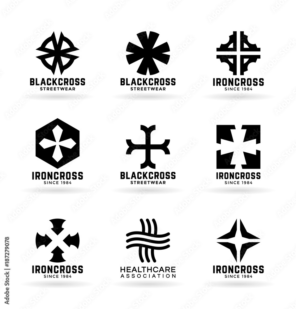 Vector crosses and cross logo design elements Stock Vector | Adobe Stock