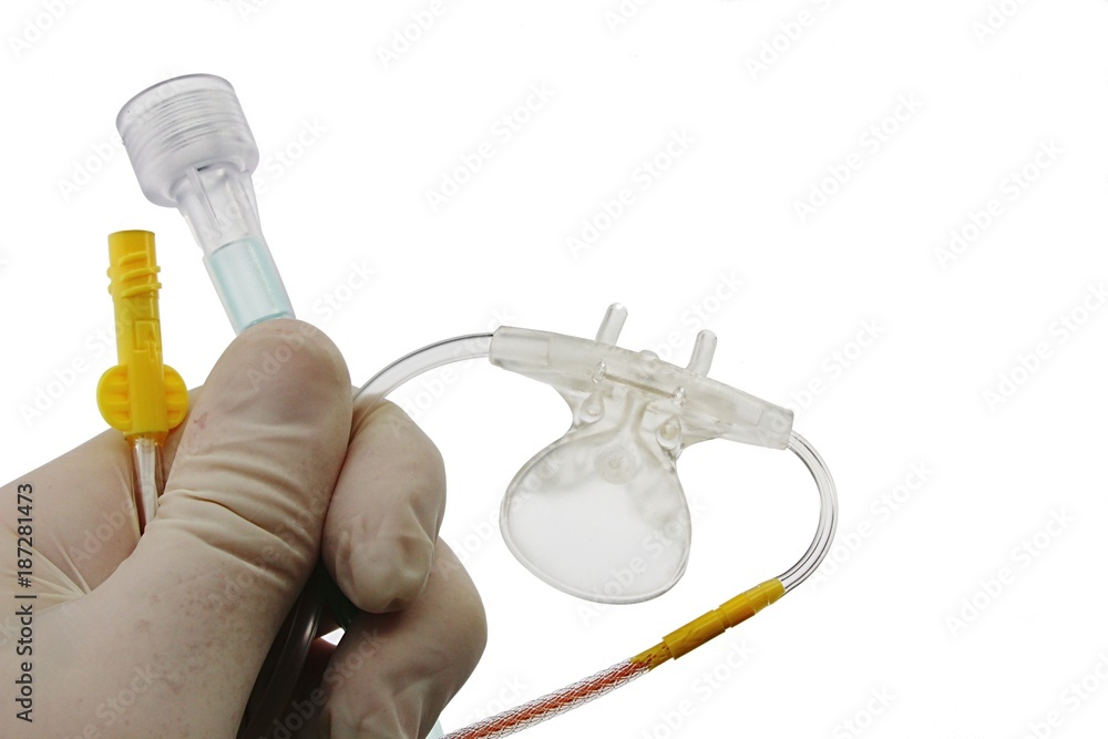 Nostrills and mouth piece of sidestream capnography monitor with ...