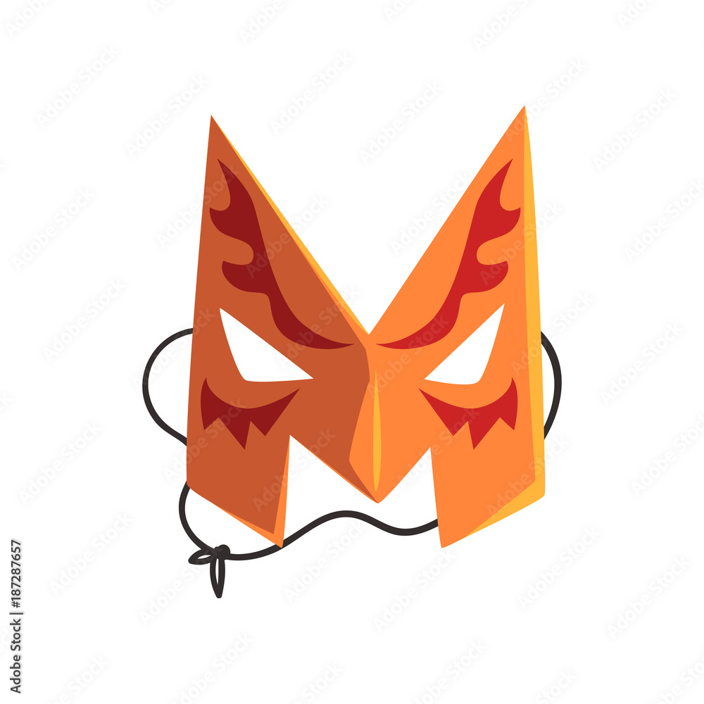 Letter M formed by colorful masquerade mask. Original font in flat ...