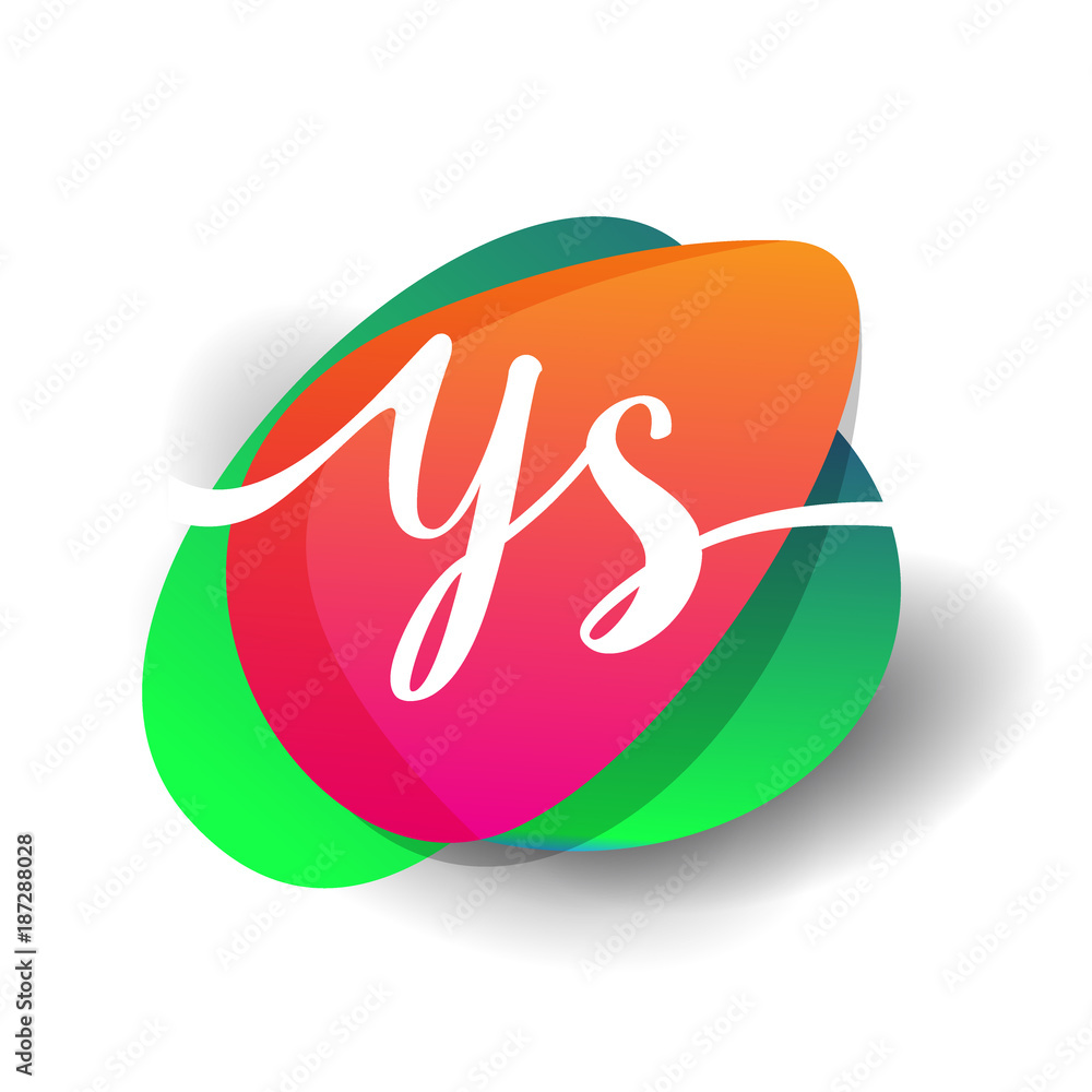 Letter YS logo with colorful splash background, letter combination logo ...