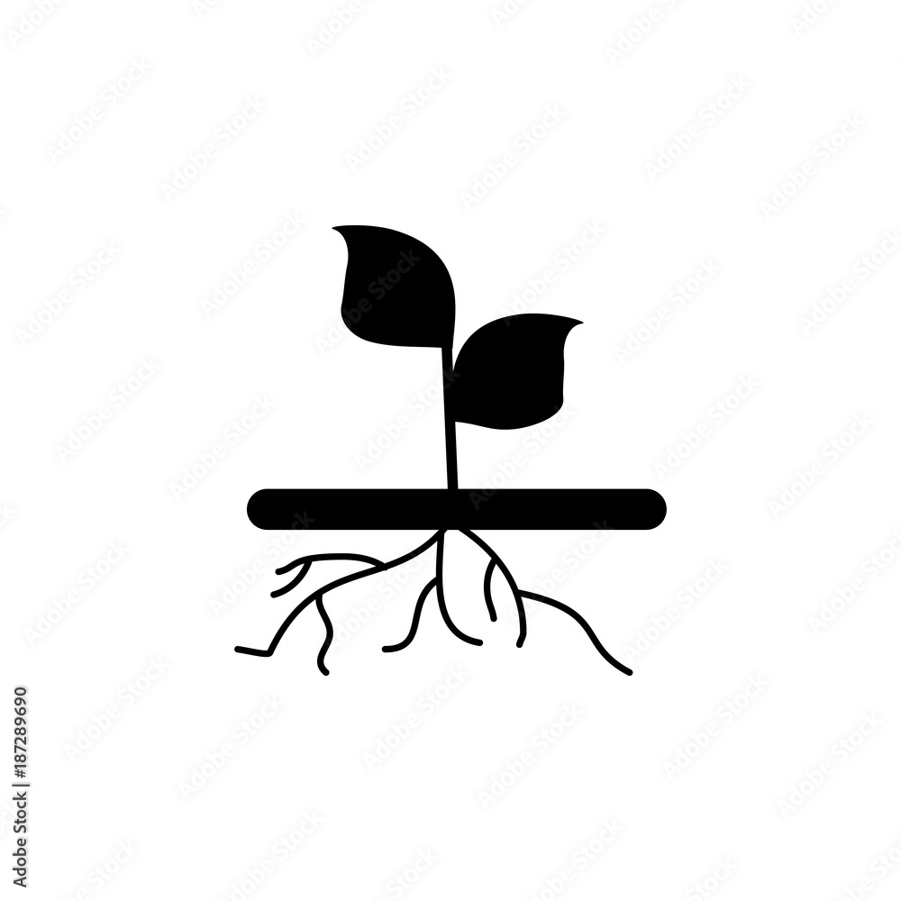 plant with roots icon. Garden elements. Premium quality graphic design ...