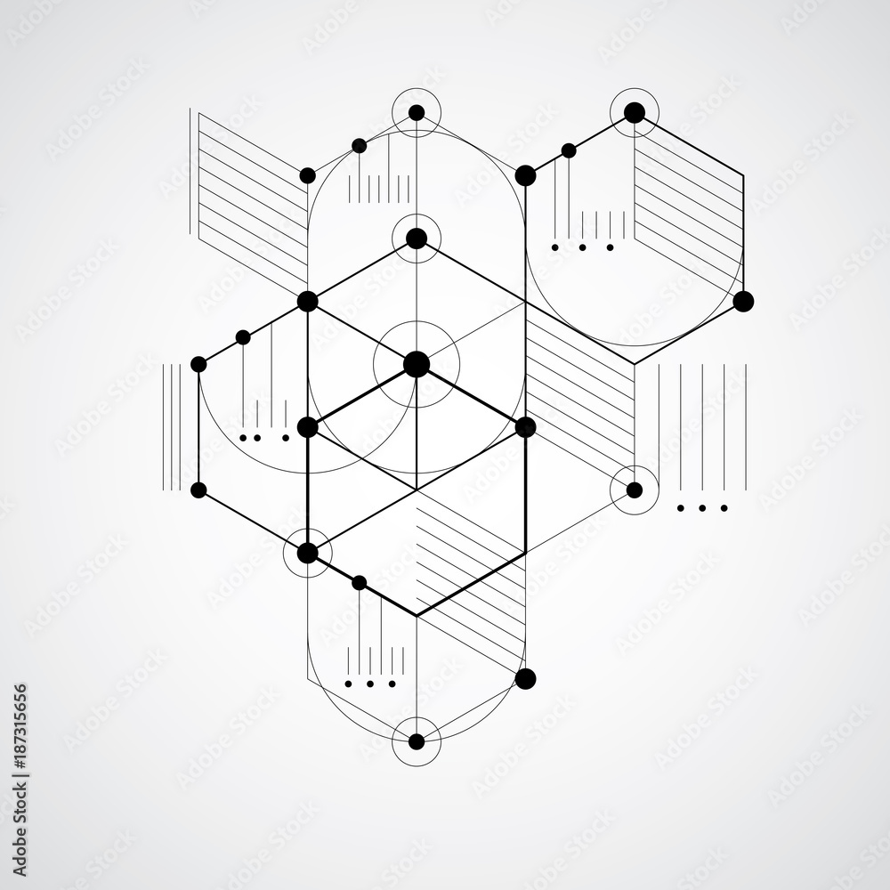 Modular Bauhaus vector background, created from simple geometric ...