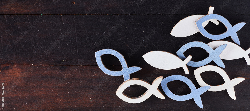 Holy Communion background with fish shapes Stock Photo | Adobe Stock