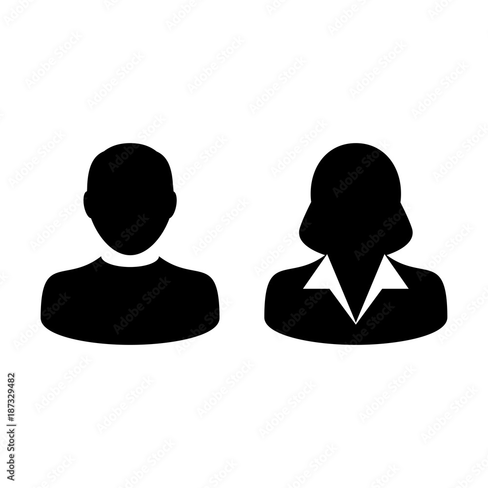 People Icon Vector Male and Female Sign of User Person Profile Avatar ...