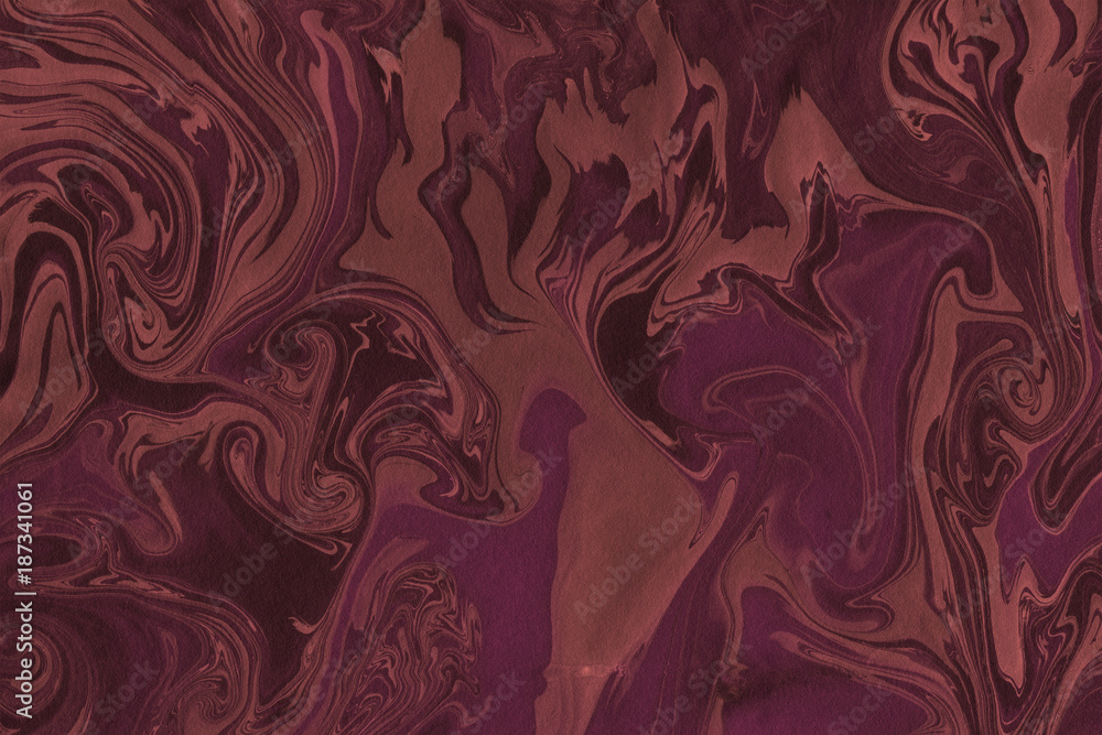 Suminagashi marble texture hand painted with brown ink. Digital paper ...