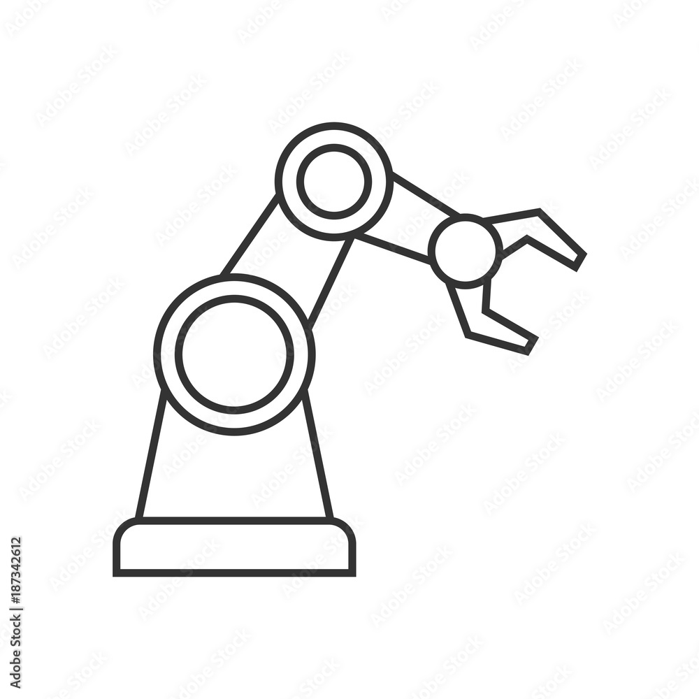 Robotic arm outline icon Stock Vector | Adobe Stock