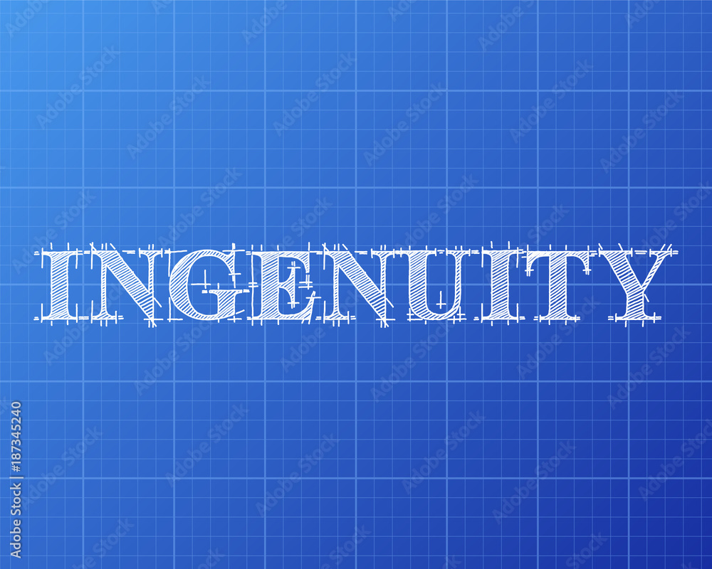 Ingenuity Word Blueprint Stock Vector | Adobe Stock