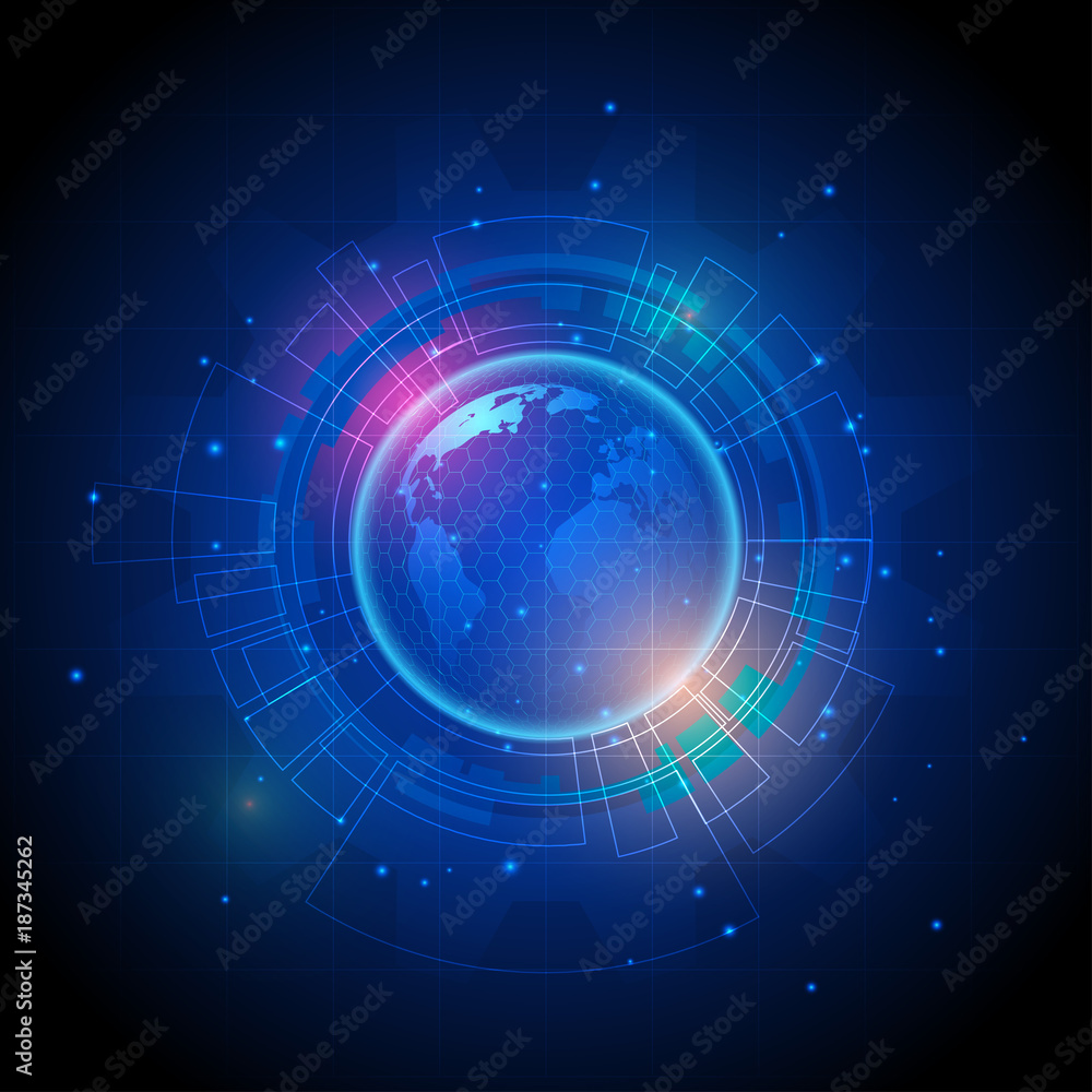 vector modern digital global map high technology of future concept ...