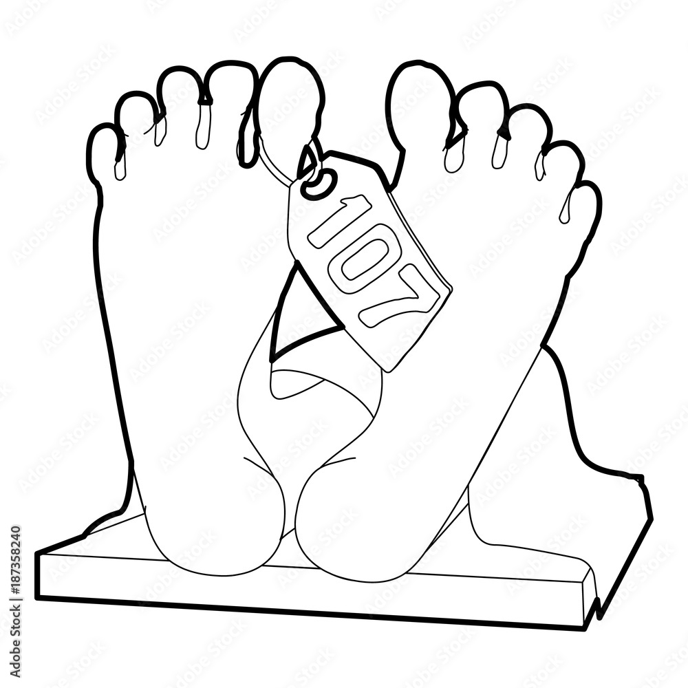 Dead body icon, outline style Stock Vector | Adobe Stock