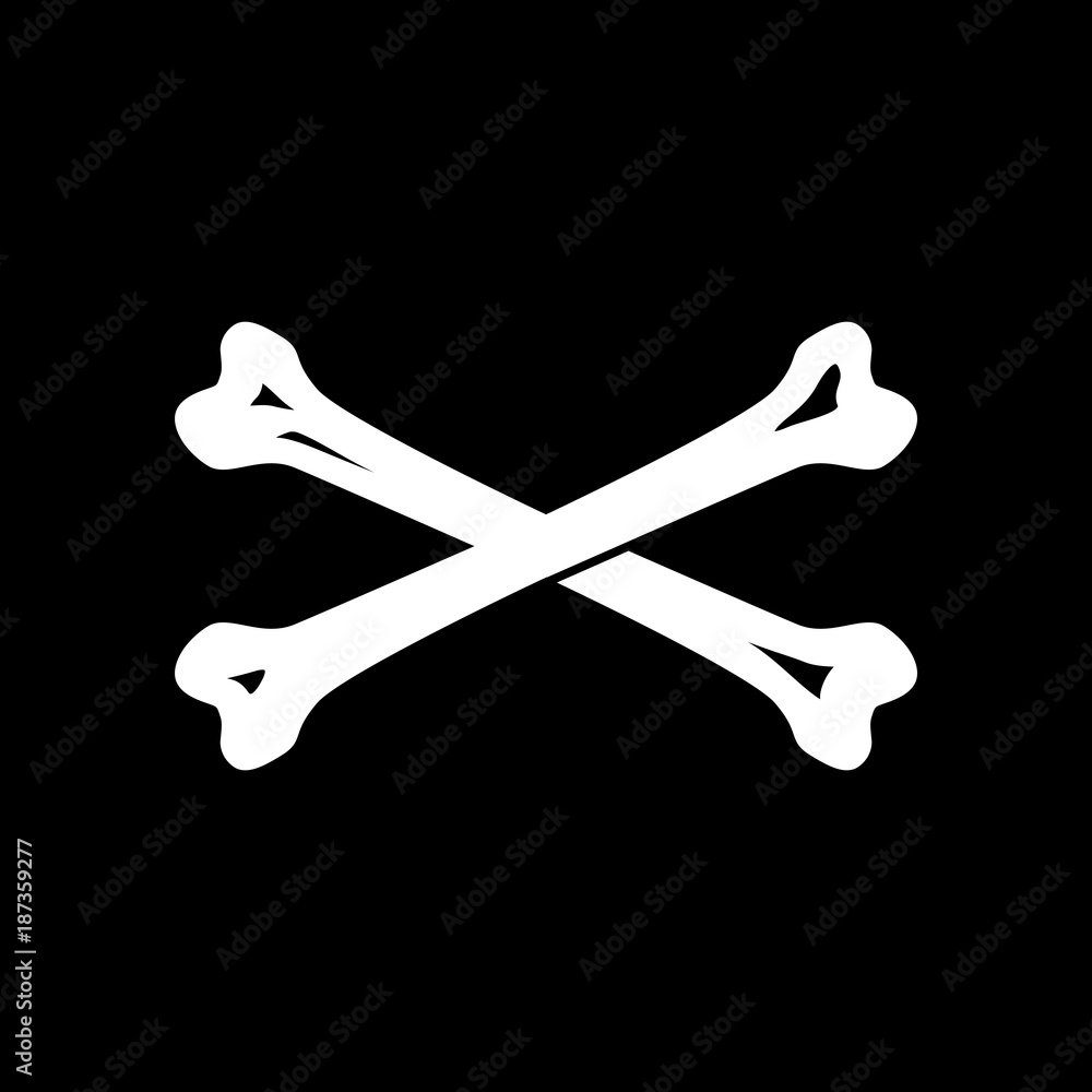 crossbones icon vector pirate logo halloween illustration Stock Vector | Adobe Stock