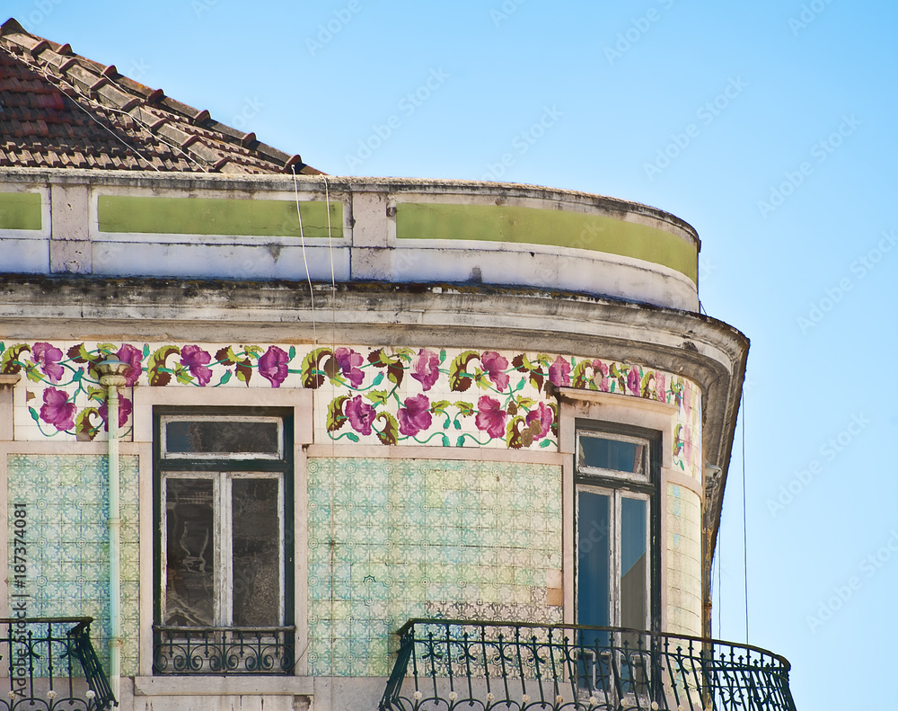 Old decorated buildings Lisbon Portugal Stock Photo | Adobe Stock