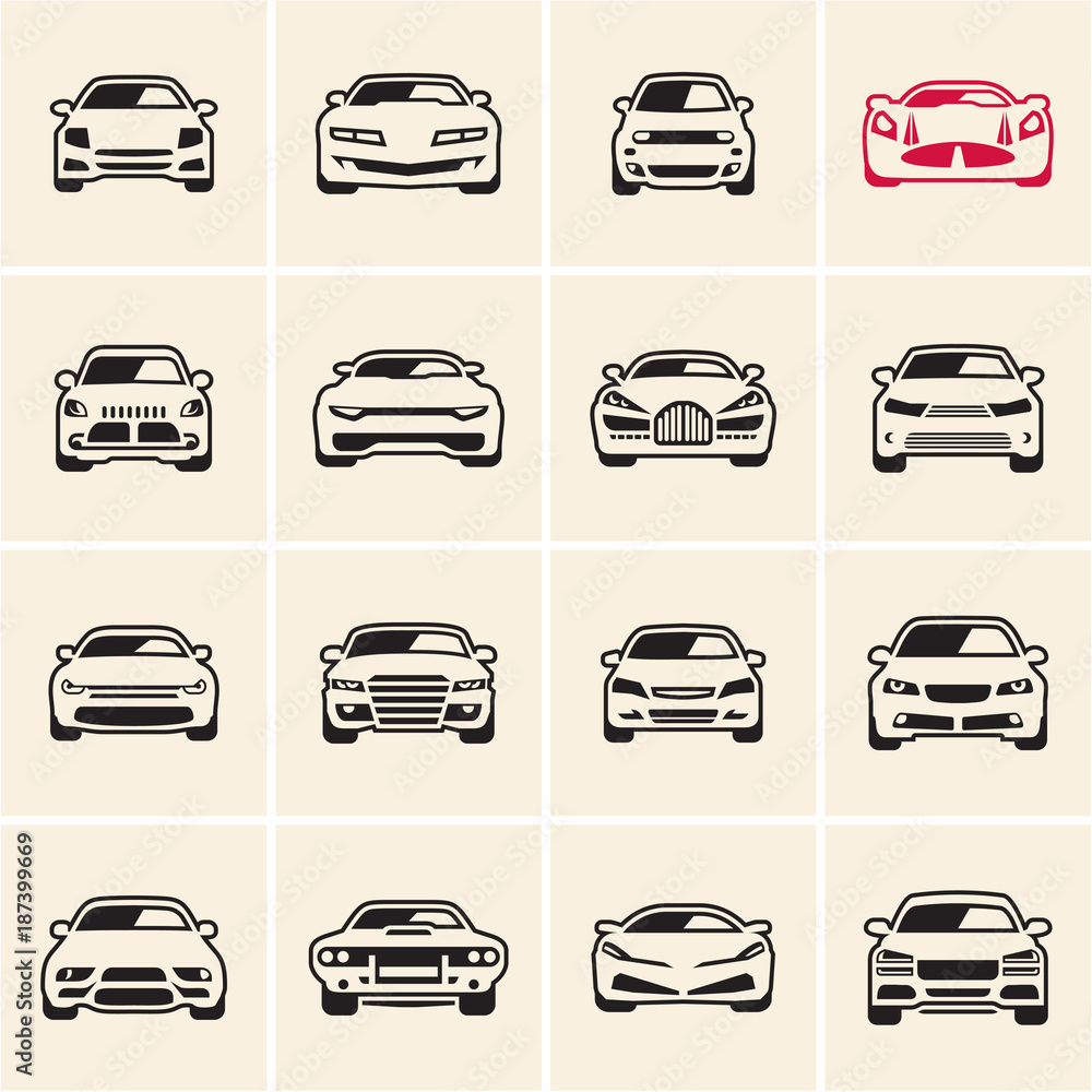 car icons outline Stock Vector | Adobe Stock