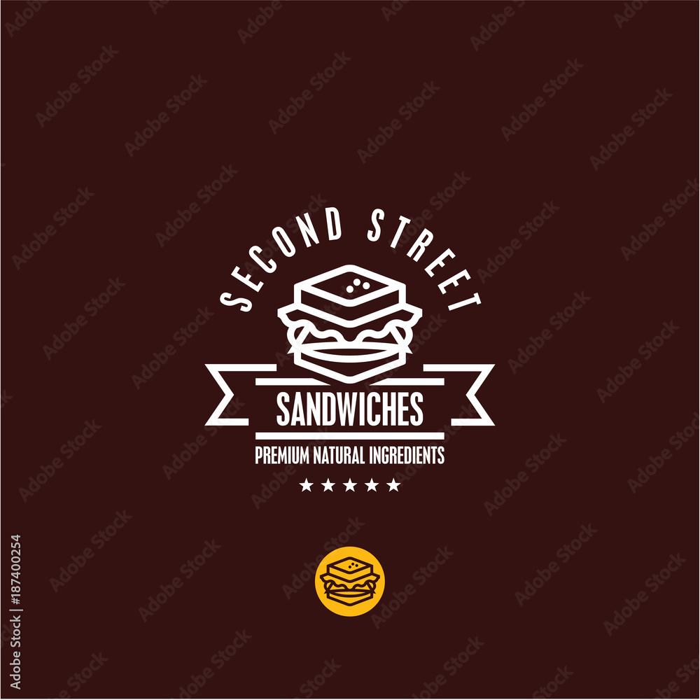 Sandwich icon. Sandwiches menu label. Stock Vector | Adobe Stock