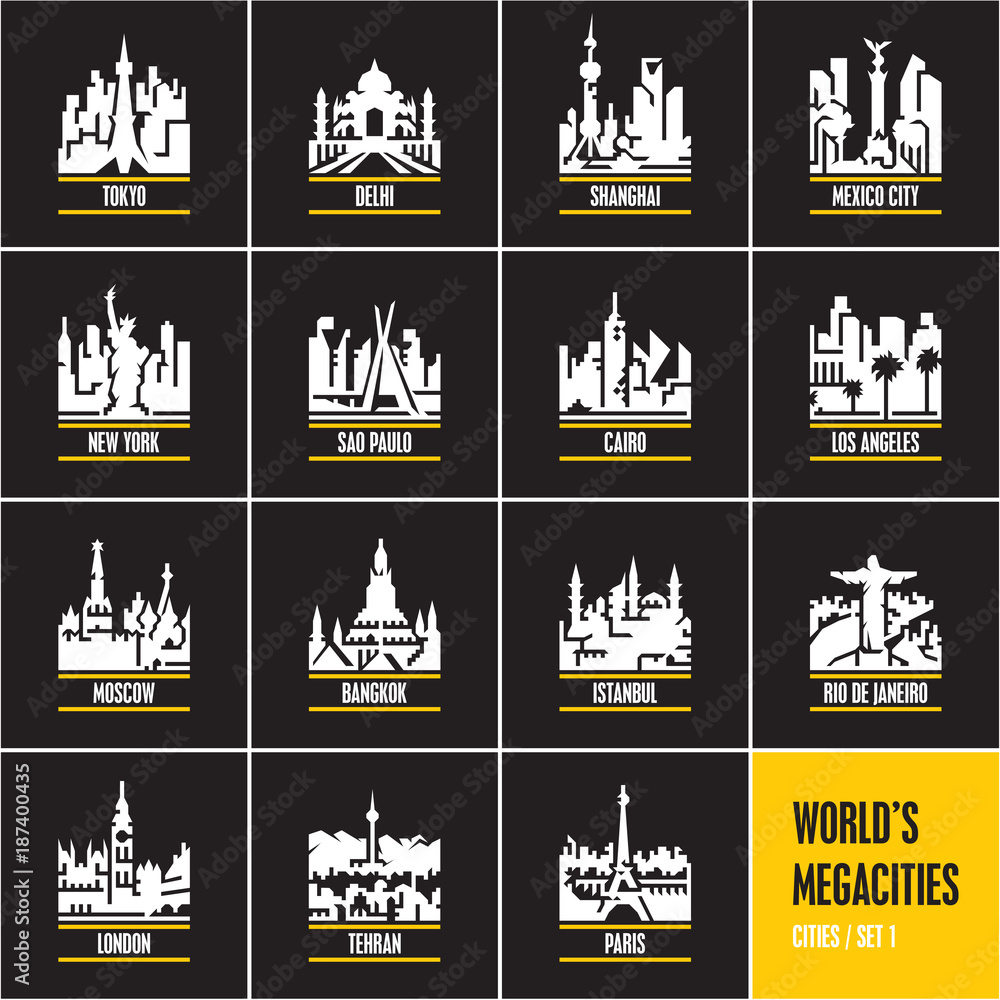 city icons, cityscape, city skyline, city silhouette, cities vector ...